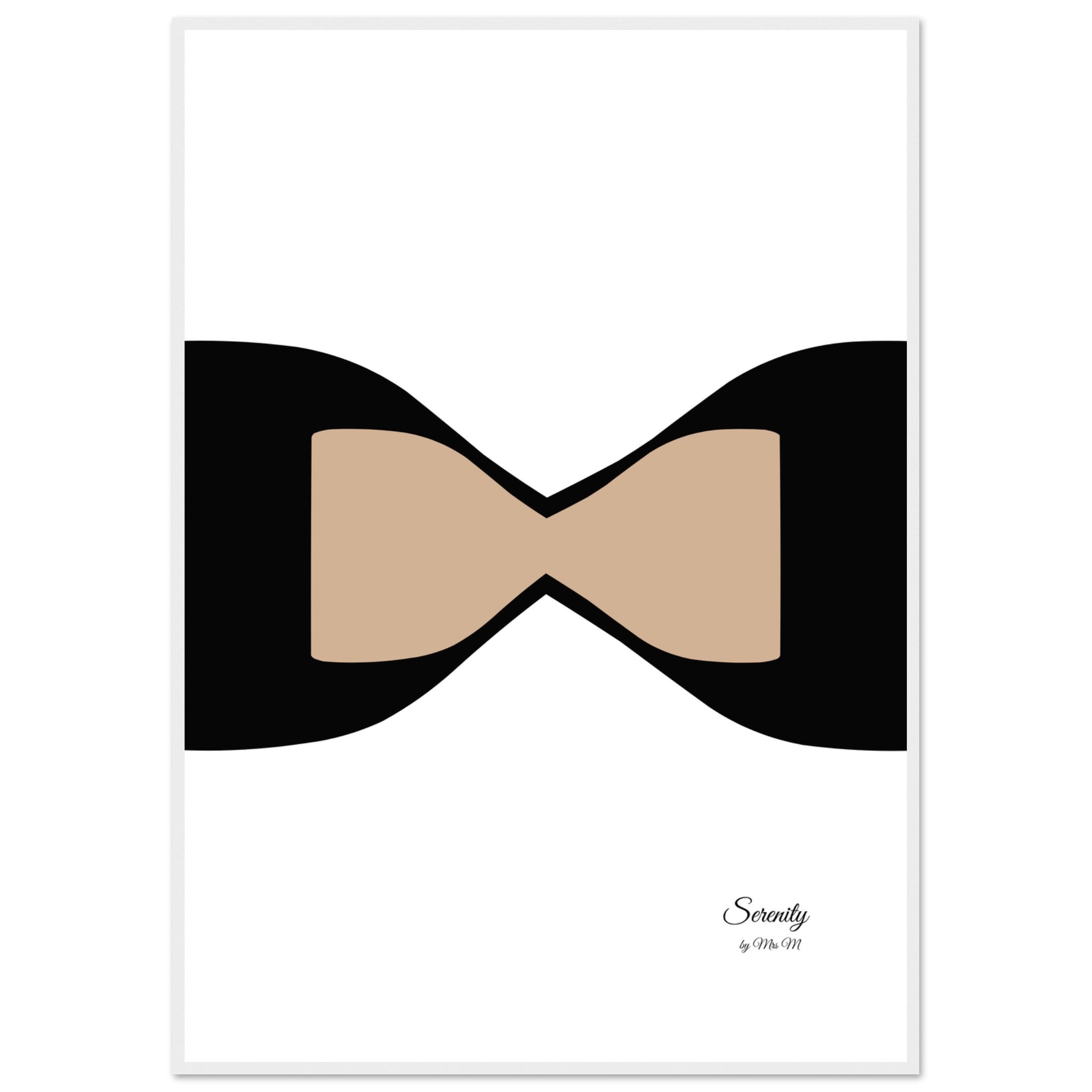 Elegant Abstract "Serenity" Framed Poster in Warm Neutrals and Black ...